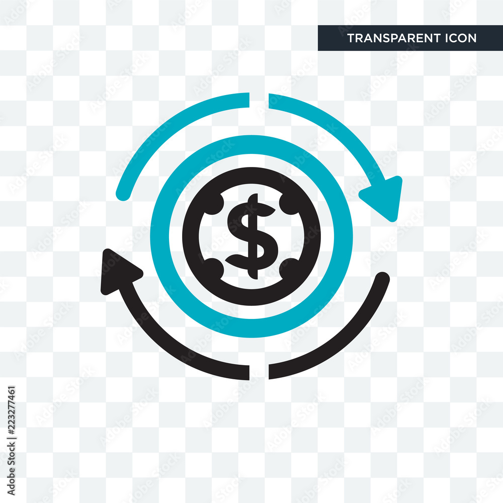 Return of investment vector icon isolated on transparent background ...