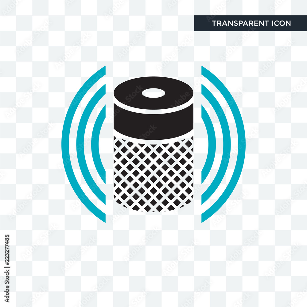 Smart Speaker vector icon isolated on transparent background, Smart ...