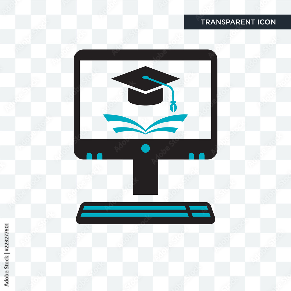Elearning vector icon isolated on transparent background, Elearning ...