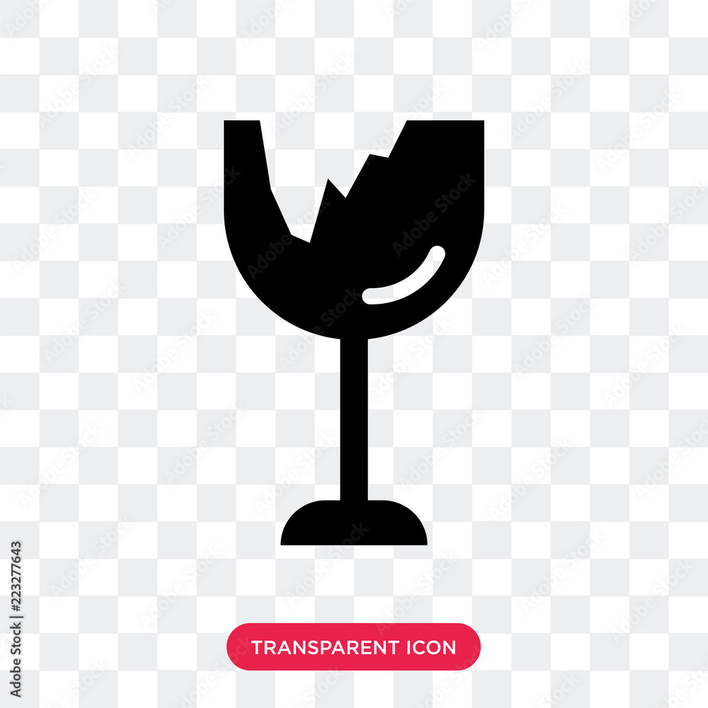 Fragile vector icon isolated on transparent background, Fragile logo ...
