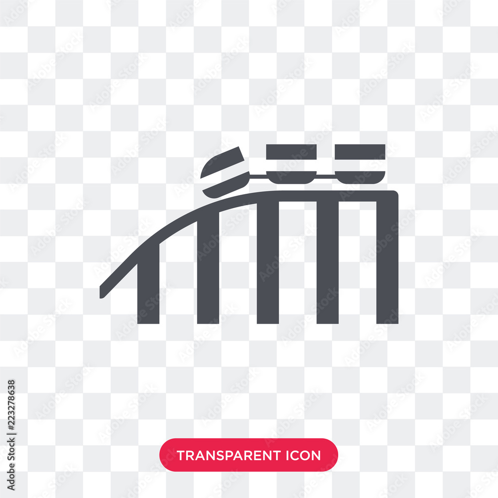 Roller coaster vector icon isolated on transparent background, Roller ...