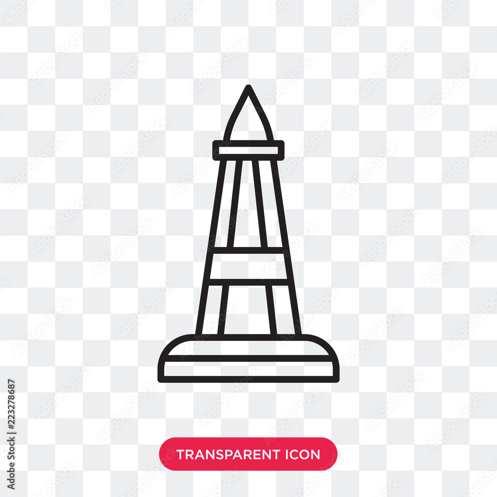 Obelisk vector icon isolated on transparent background, Obelisk logo ...