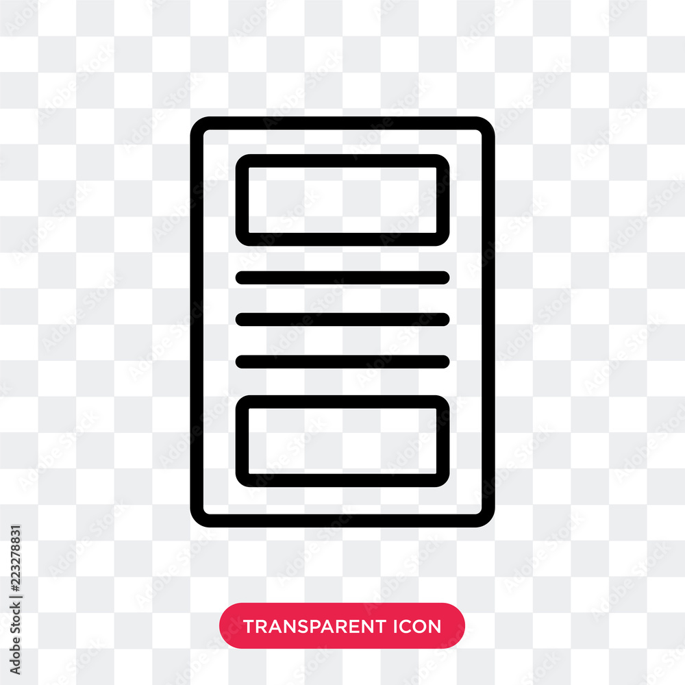 Newspaper vector icon isolated on transparent background, Newspaper ...
