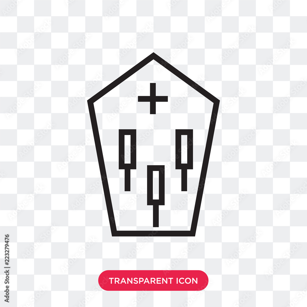 Coffin vector icon isolated on transparent background, Coffin logo ...