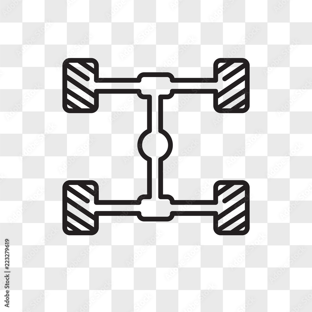 Chassis vector icon isolated on transparent background, Chassis logo ...