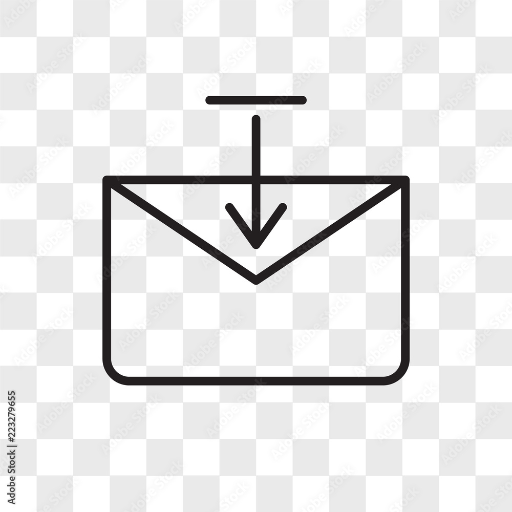 Inbox vector icon isolated on transparent background, Inbox logo design ...