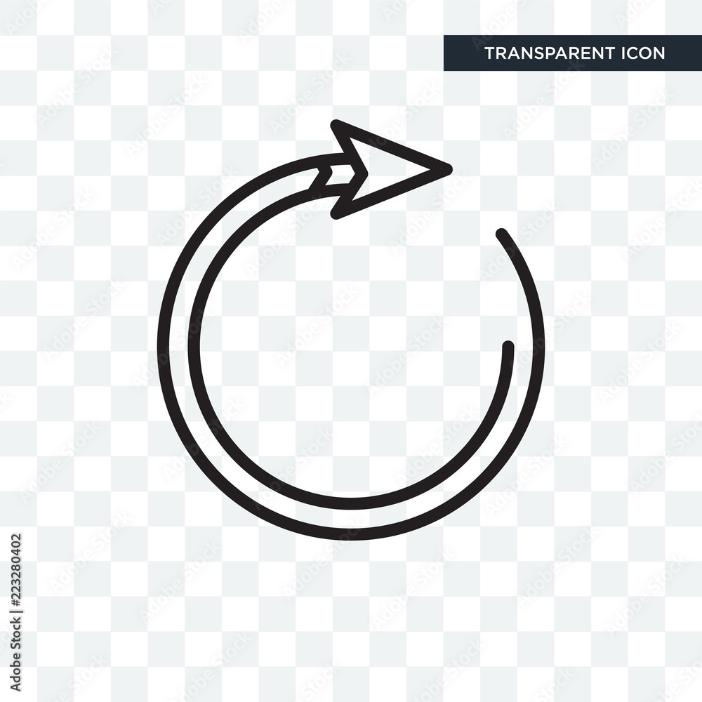 Rotate vector icon isolated on transparent background, Rotate logo ...