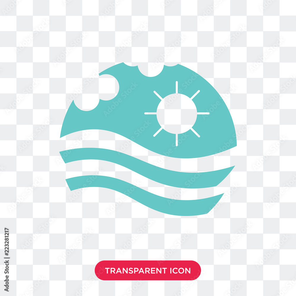 Beach vector icon isolated on transparent background, Beach logo design ...