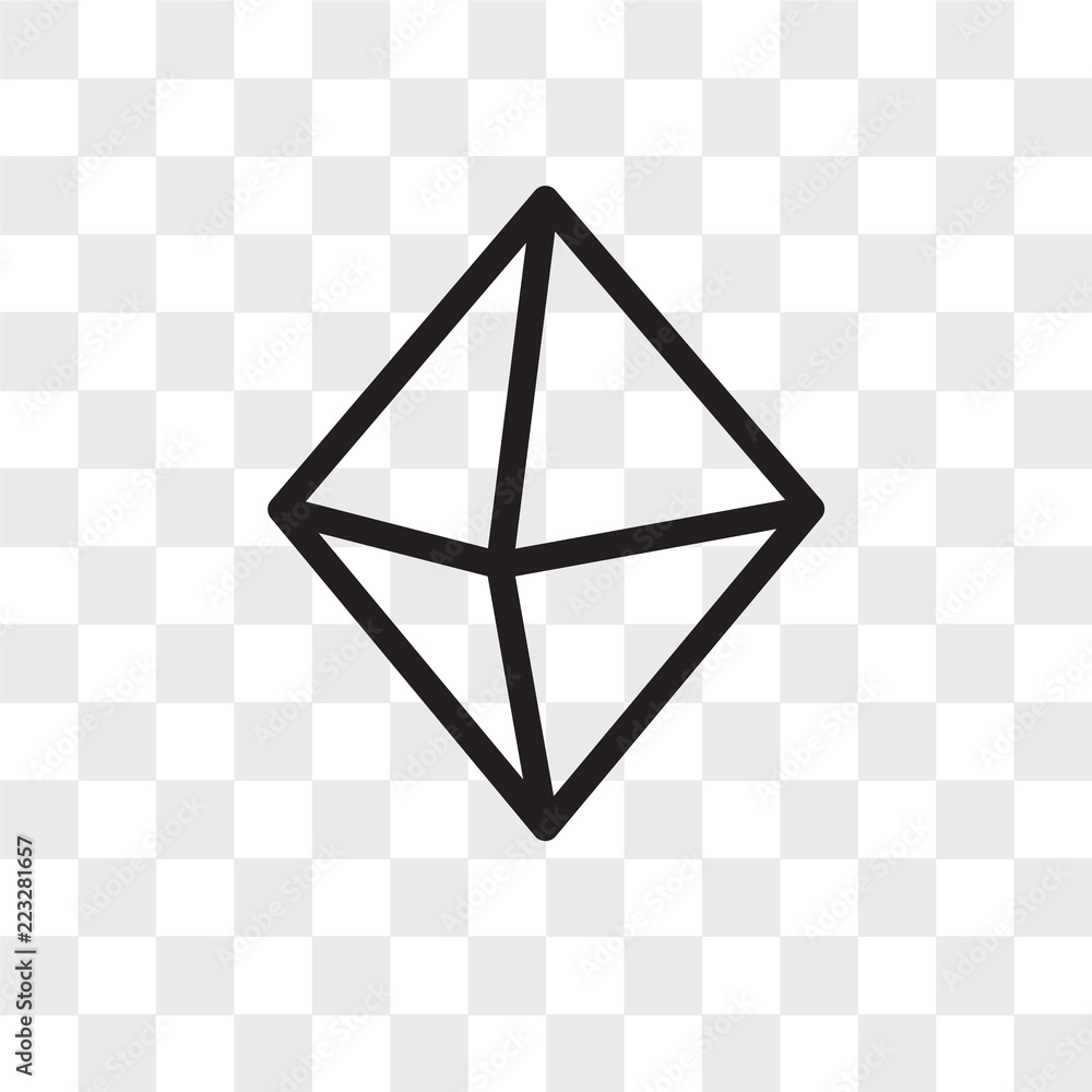 Octahedron vector icon isolated on transparent background, Octahedron ...
