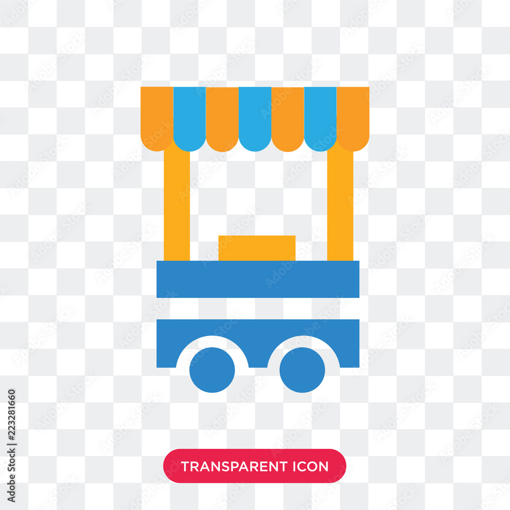 Food cart vector icon isolated on transparent background, Food cart ...