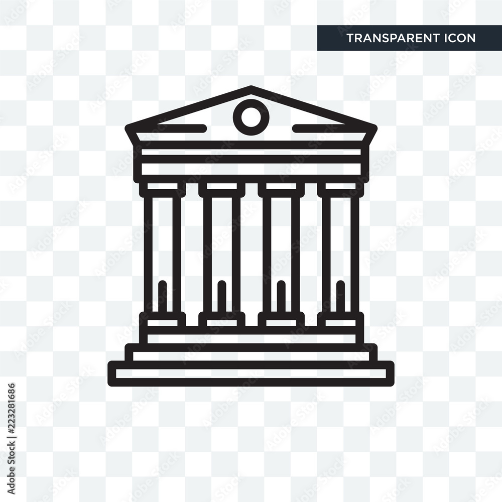 Museum vector icon isolated on transparent background, Museum logo ...