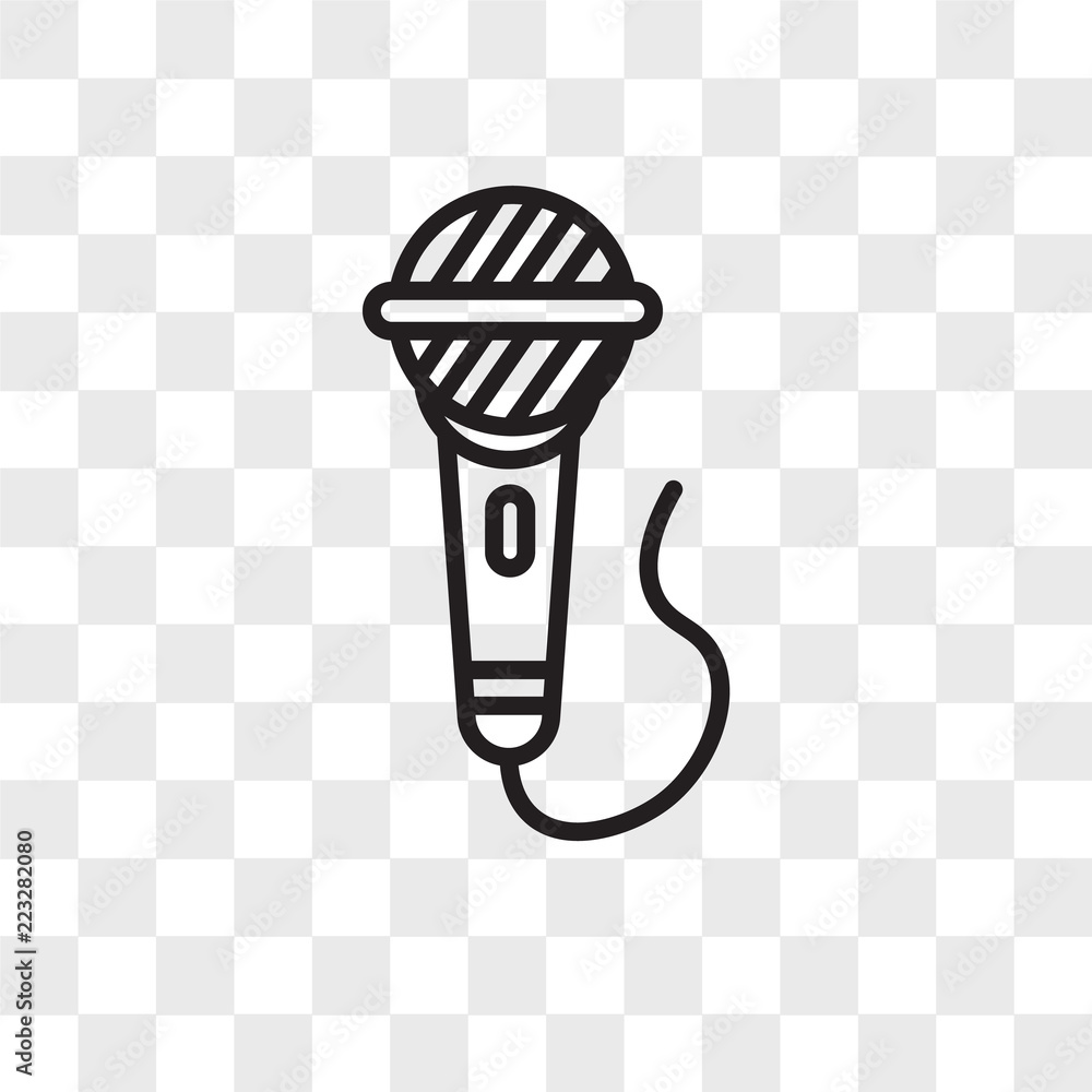 Microphone vector icon isolated on transparent background, Microphone ...