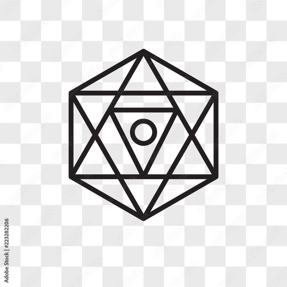 Octahedron vector icon isolated on transparent background, Octahedron ...
