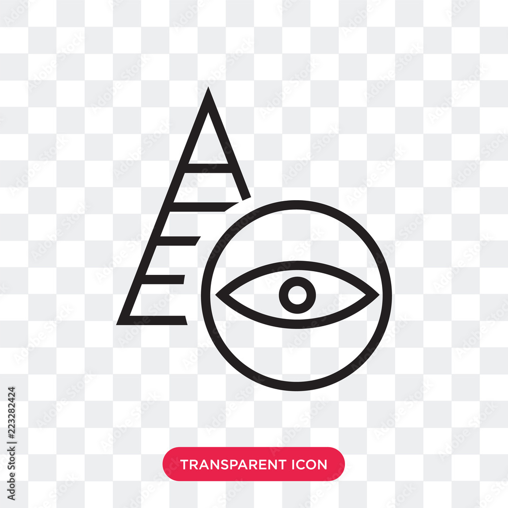 Pyramid vector icon isolated on transparent background, Pyramid logo ...