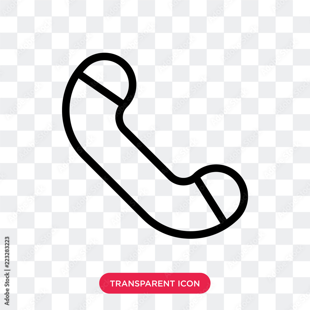 Telephone vector icon isolated on transparent background, Telephone ...
