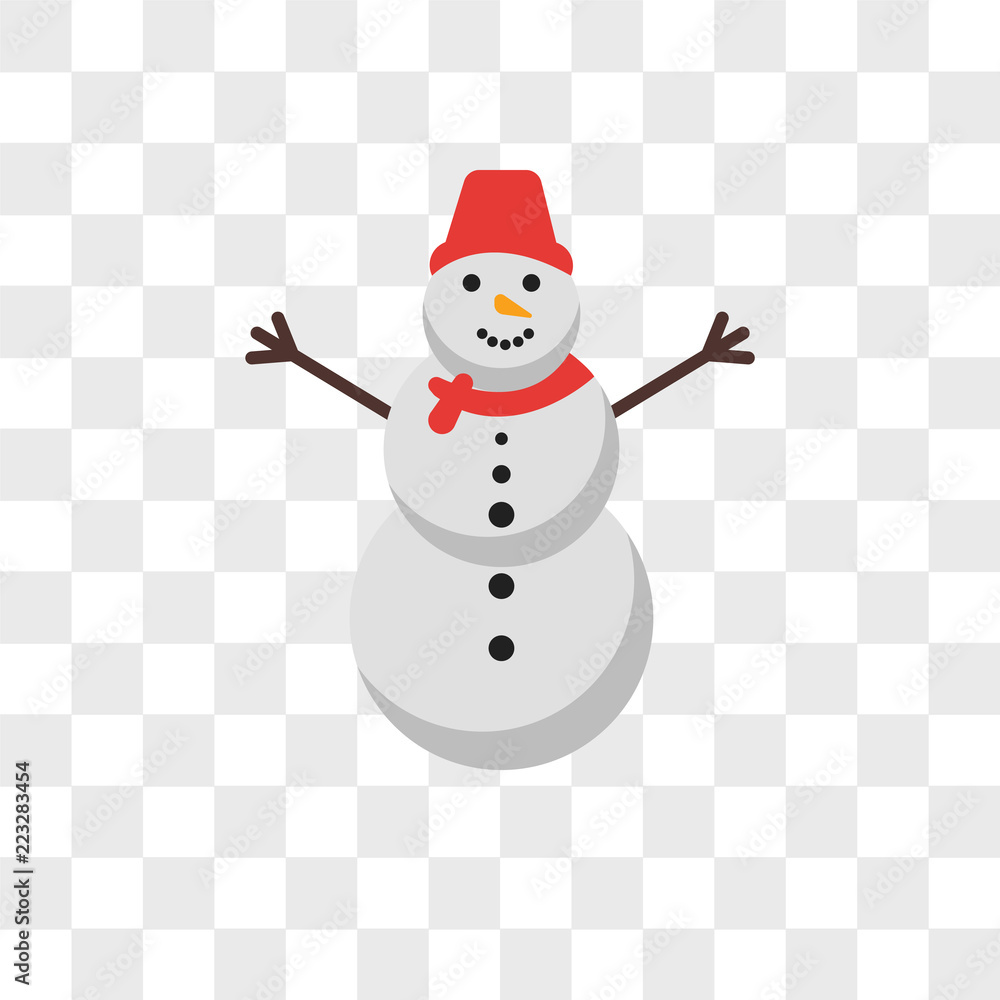 Snowman vector icon isolated on transparent background, Snowman logo ...