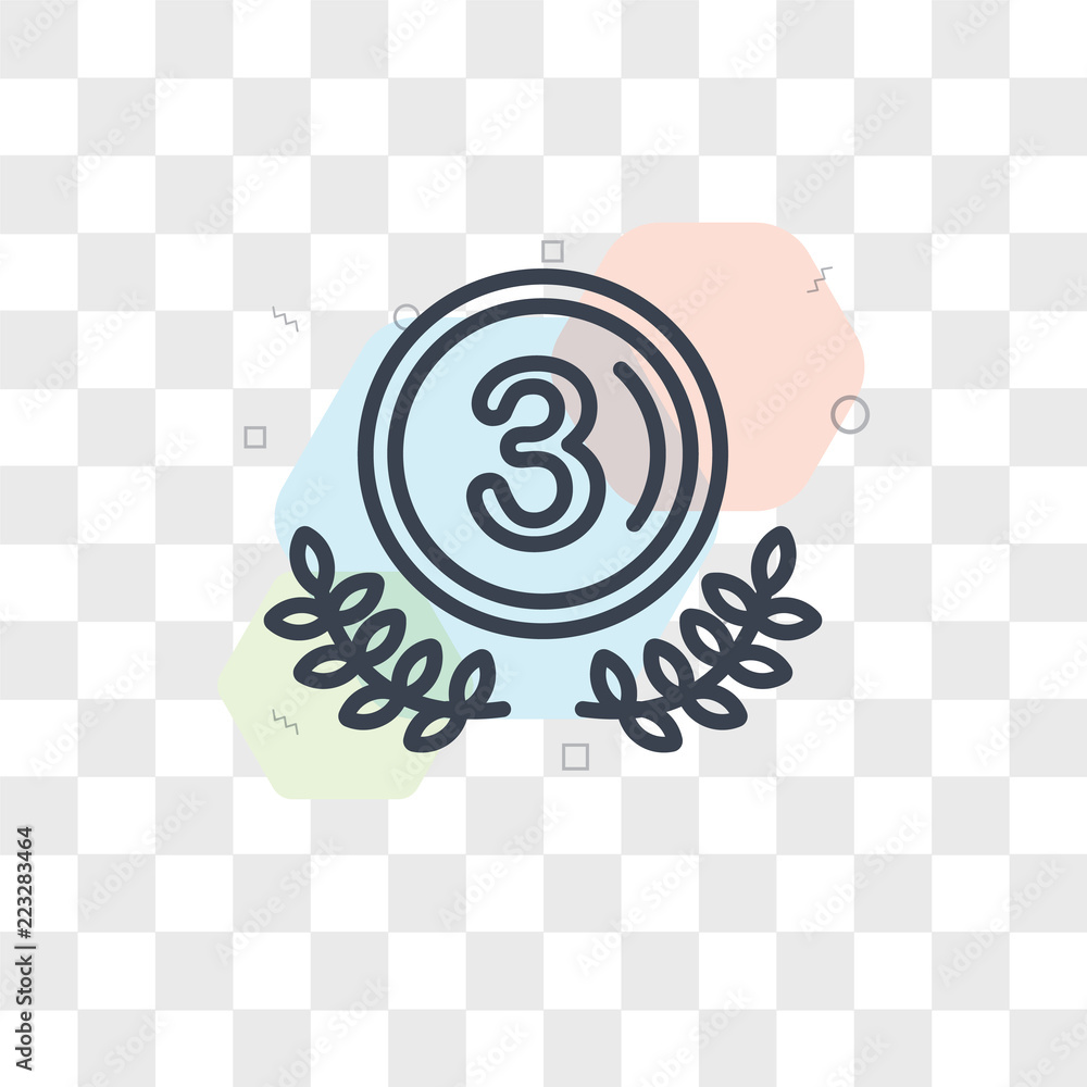 Third vector icon isolated on transparent background, Third logo design ...