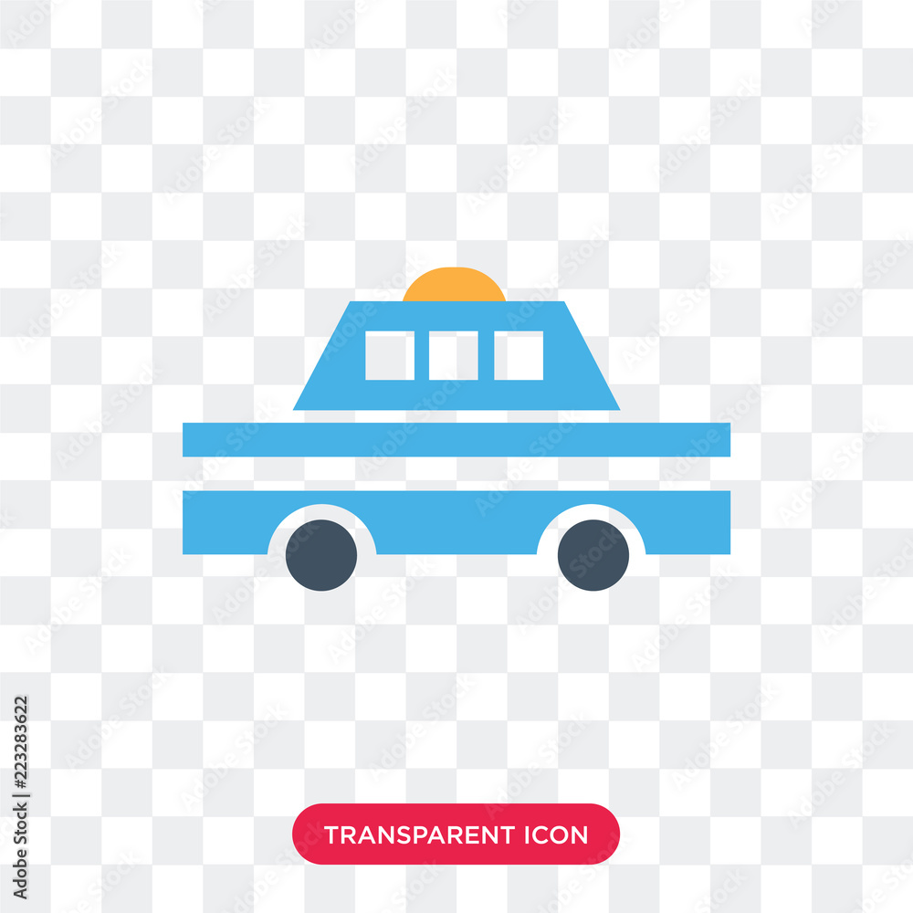 Police car vector icon isolated on transparent background, Police car ...