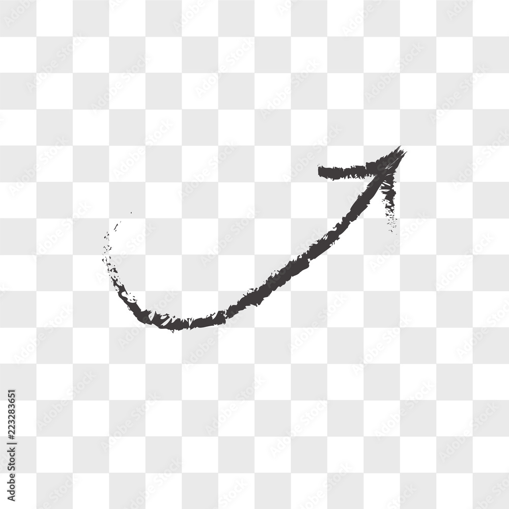 Sketched arrow vector icon isolated on transparent background, Sketched ...