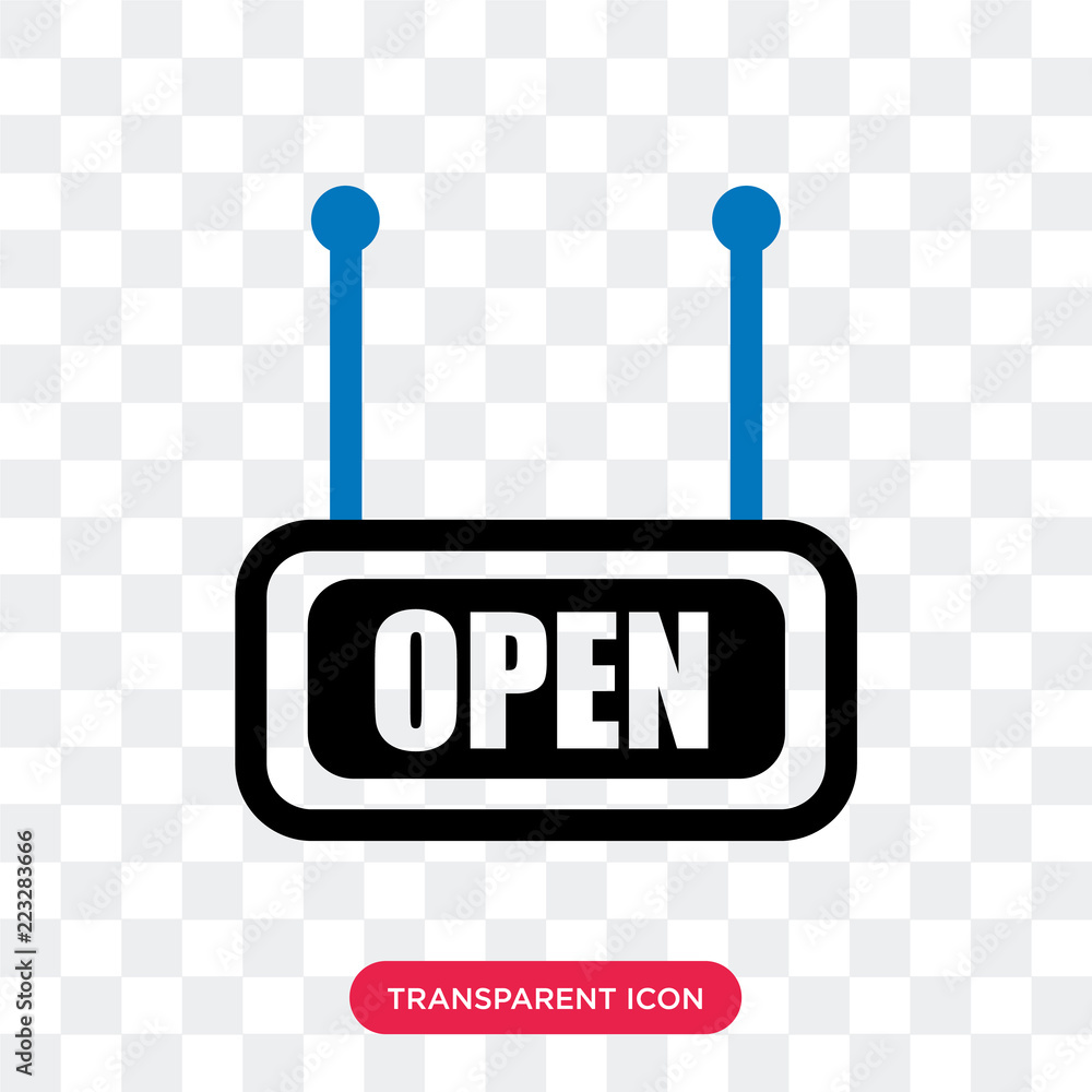 Open vector icon isolated on transparent background, Open logo design ...