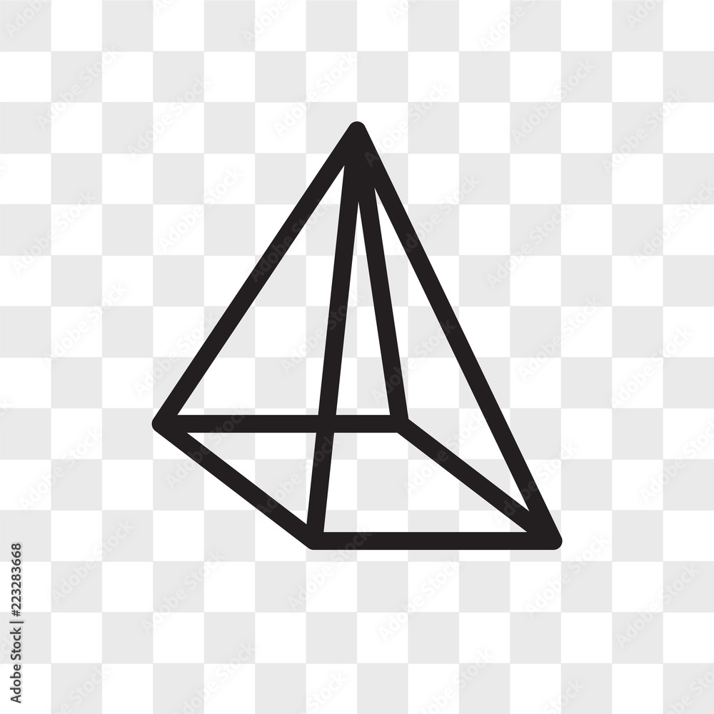 Pyramid vector icon isolated on transparent background, Pyramid logo ...