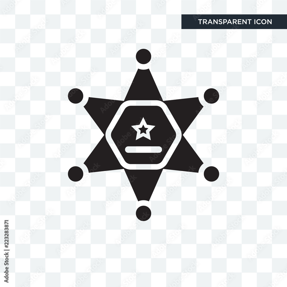 Sheriff vector icon isolated on transparent background, Sheriff logo ...
