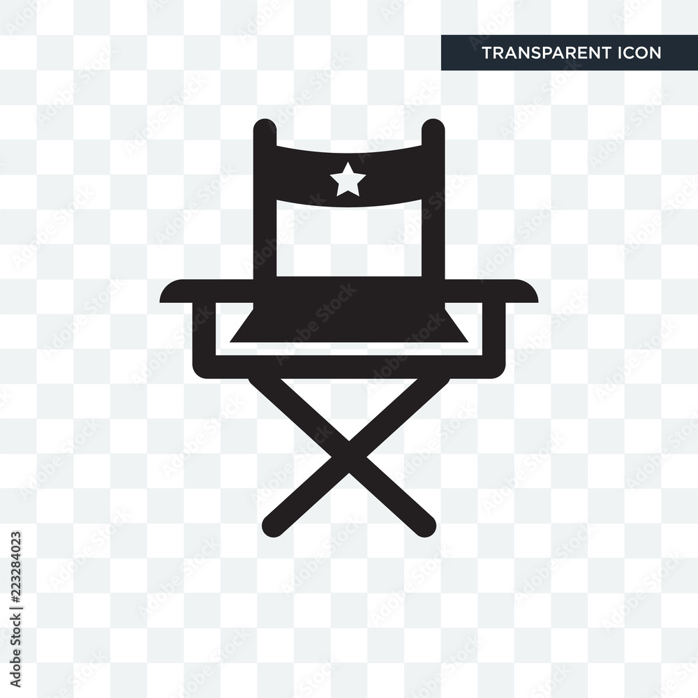 Director chair vector icon isolated on transparent background, Director ...