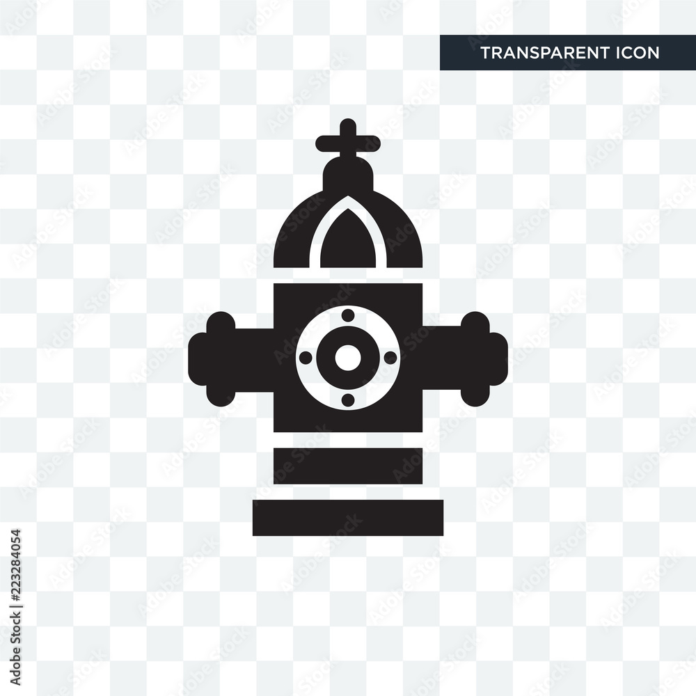 Fire hydrant vector icon isolated on transparent background, Fire ...