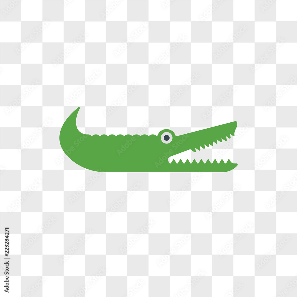 Crocodile vector icon isolated on transparent background, Crocodile ...