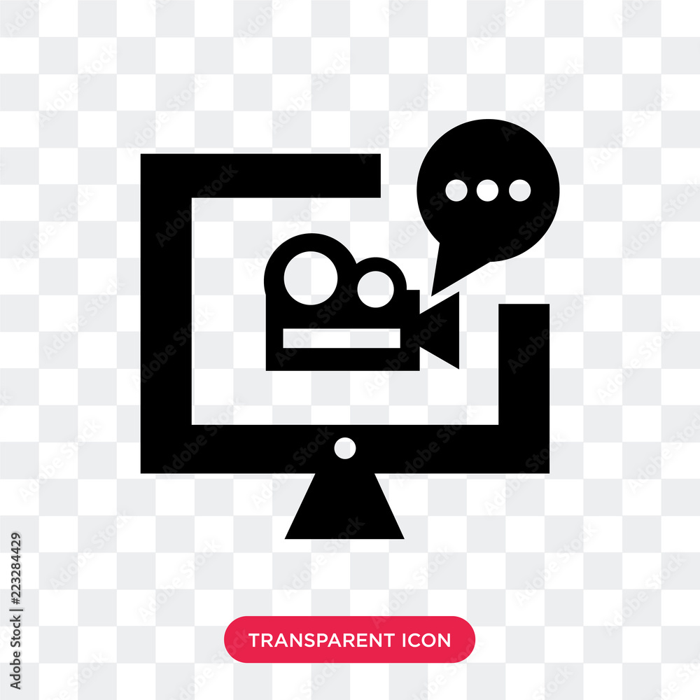 Video call vector icon isolated on transparent background, Video call ...