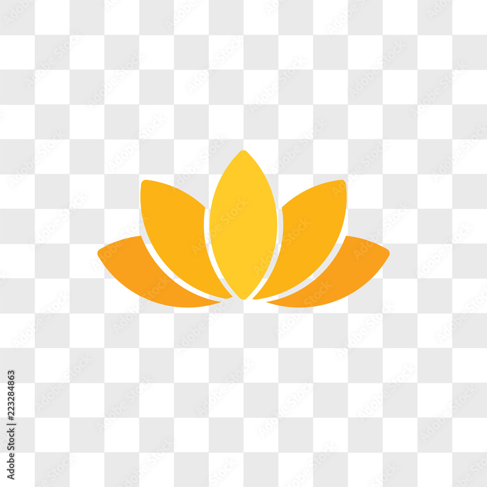 Lotus vector icon isolated on transparent background, Lotus logo design ...