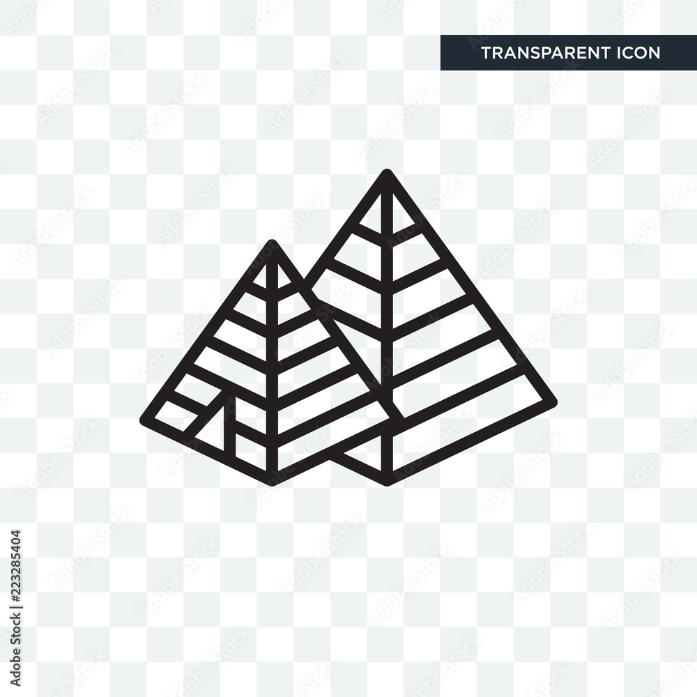 Pyramid vector icon isolated on transparent background, Pyramid logo ...