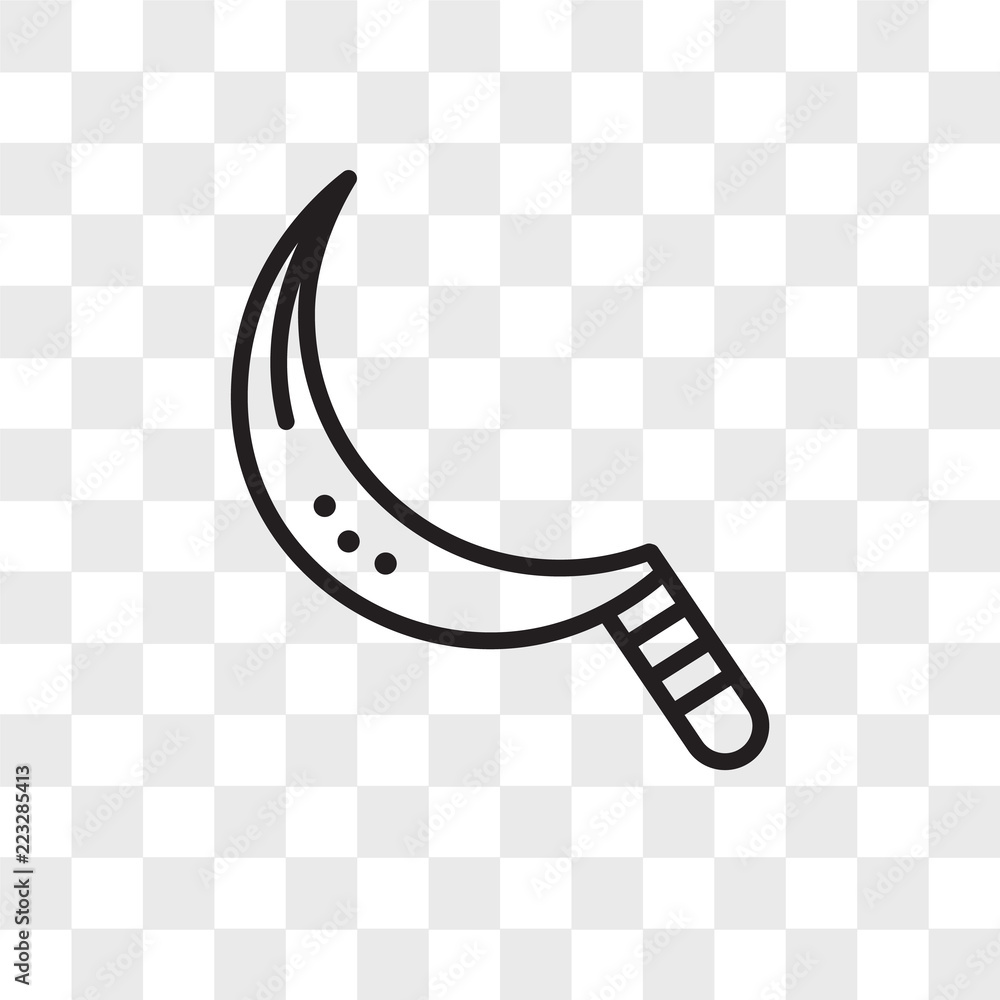 Scythe vector icon isolated on transparent background, Scythe logo ...