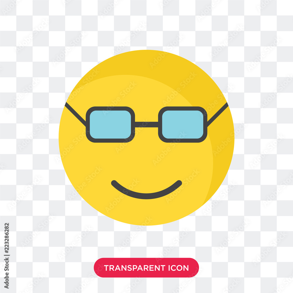 Vecteur Stock Nerd smile vector icon isolated on transparent background ...