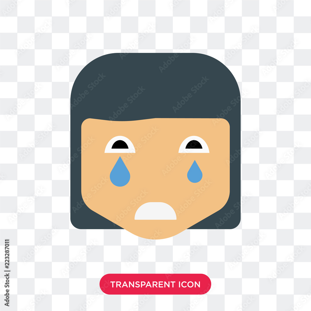 Crying smile vector icon isolated on transparent background, Crying ...