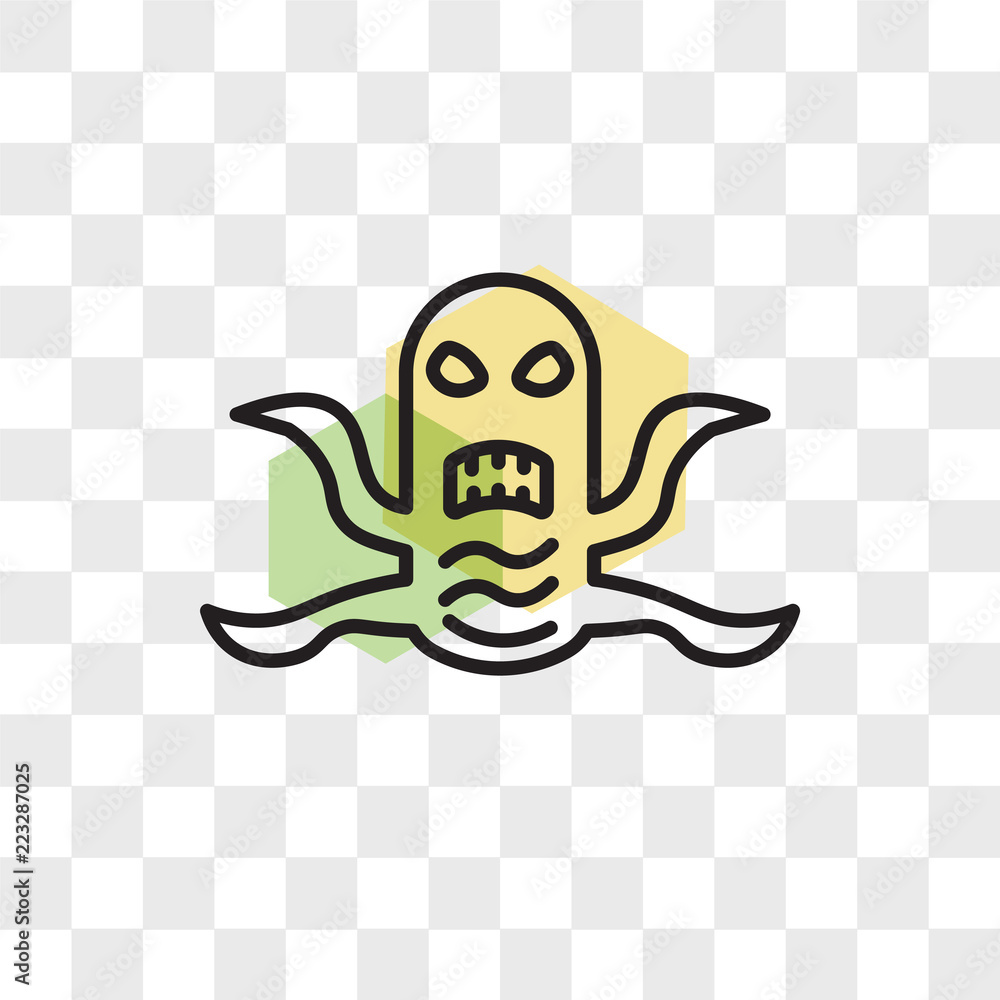 Monster vector icon isolated on transparent background, Monster logo ...