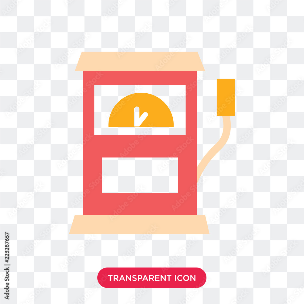 Gas station vector icon isolated on transparent background, Gas station ...