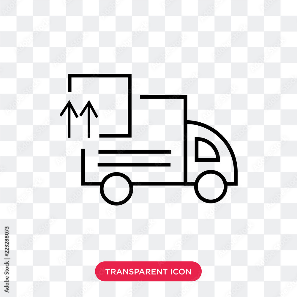 Moving truck vector icon isolated on transparent background, Moving ...