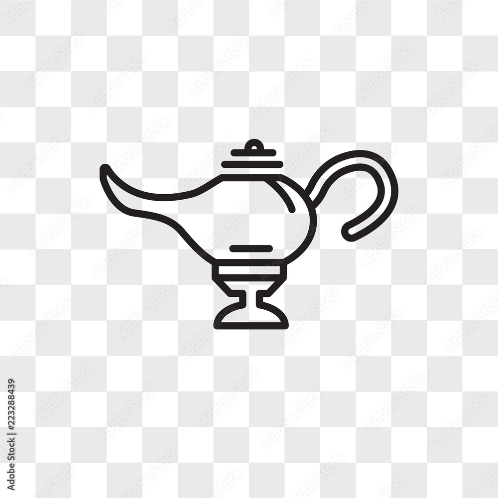 Magic lamp vector icon isolated on transparent background, Magic lamp ...