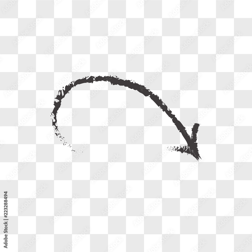 Sketched arrow vector icon isolated on transparent background, Sketched ...