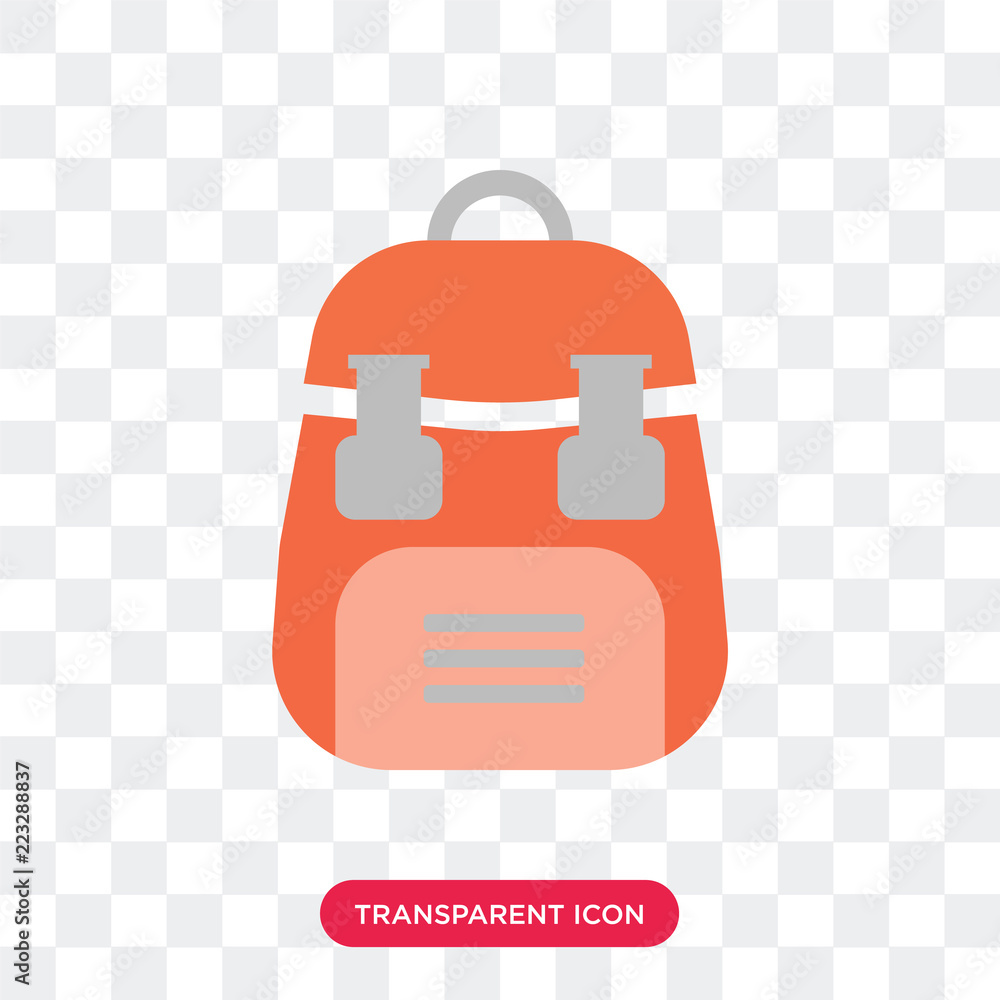 Backpack vector icon isolated on transparent background, Backpack logo ...