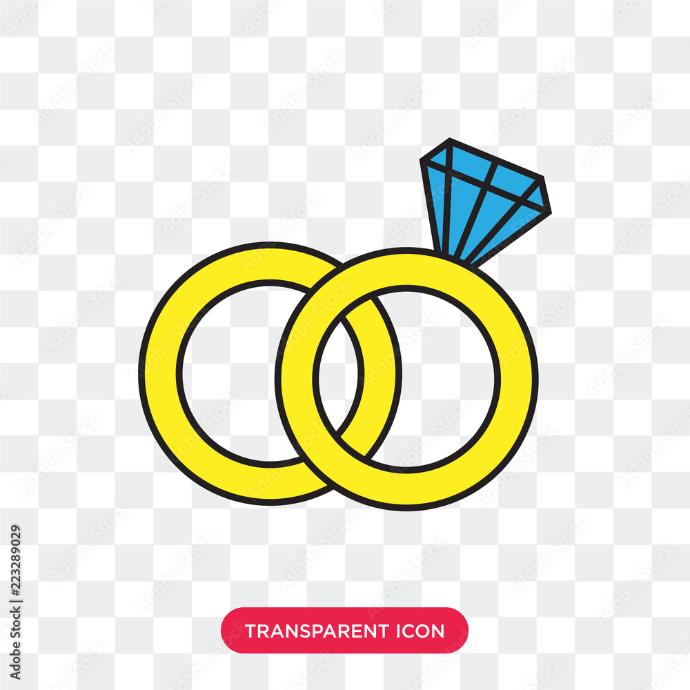Wedding rings vector icon isolated on transparent background, Wedding ...