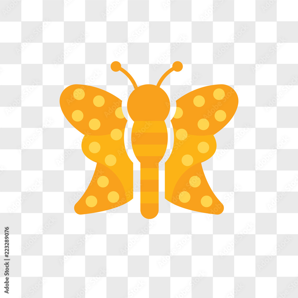 Butterfly vector icon isolated on transparent background, Butterfly ...