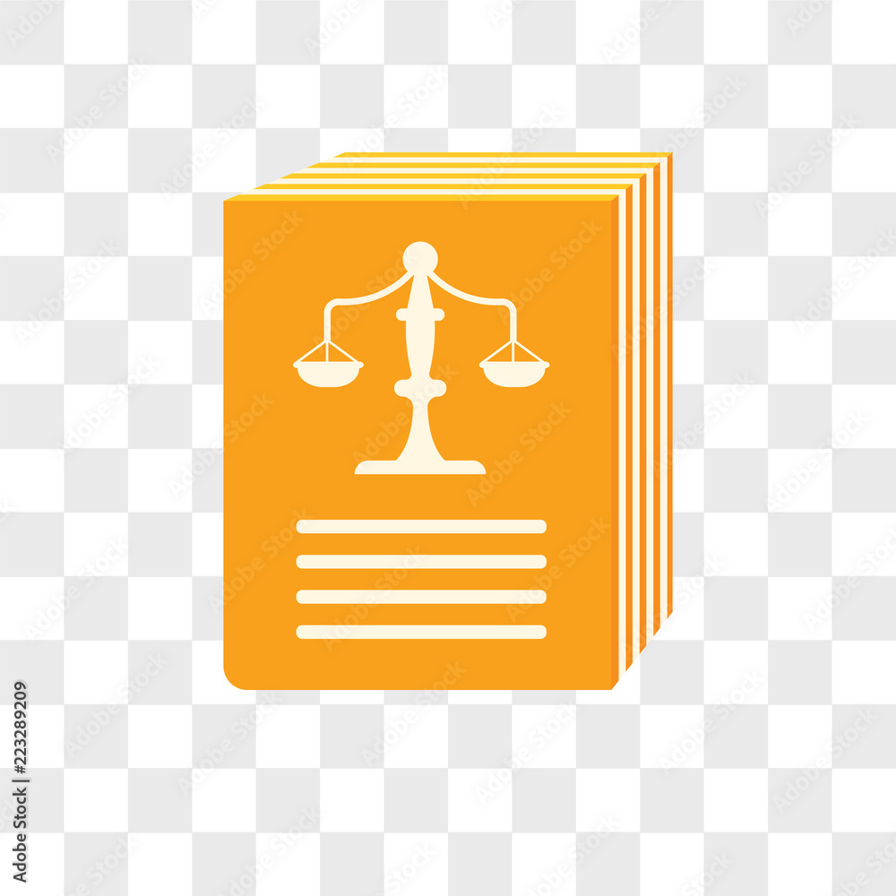 Law book vector icon isolated on transparent background, Law book logo ...