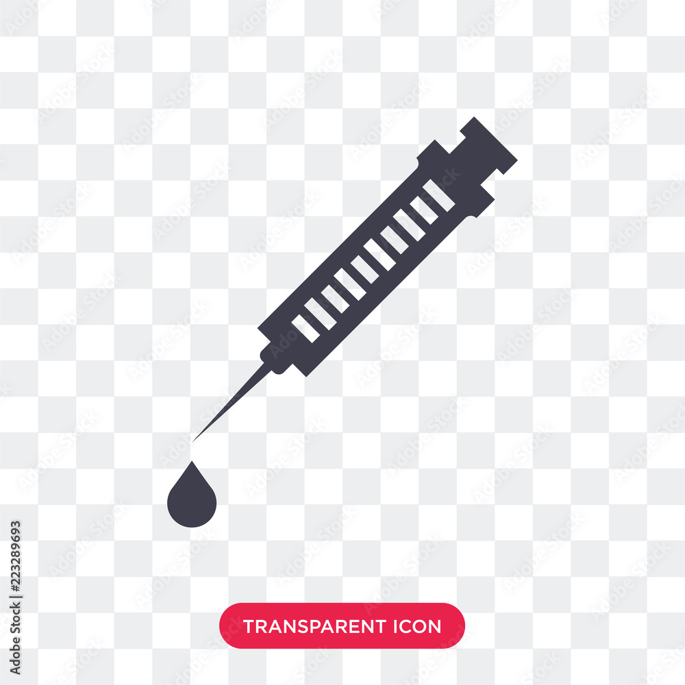 Syringe vector icon isolated on transparent background, Syringe logo ...
