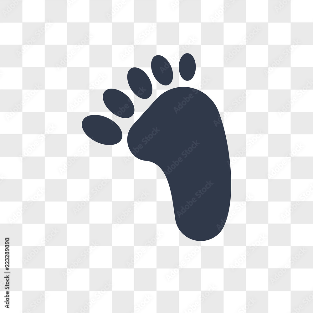 Footprint vector icon isolated on transparent background, Footprint ...