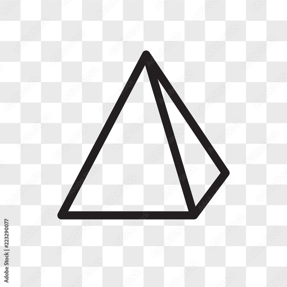 Pyramid vector icon isolated on transparent background, Pyramid logo ...
