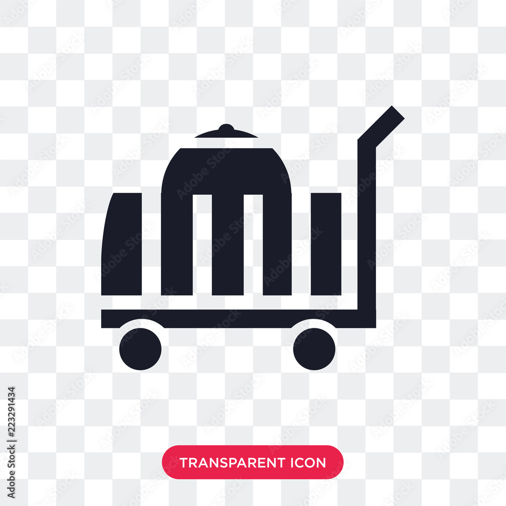Room service vector icon isolated on transparent background, Room ...