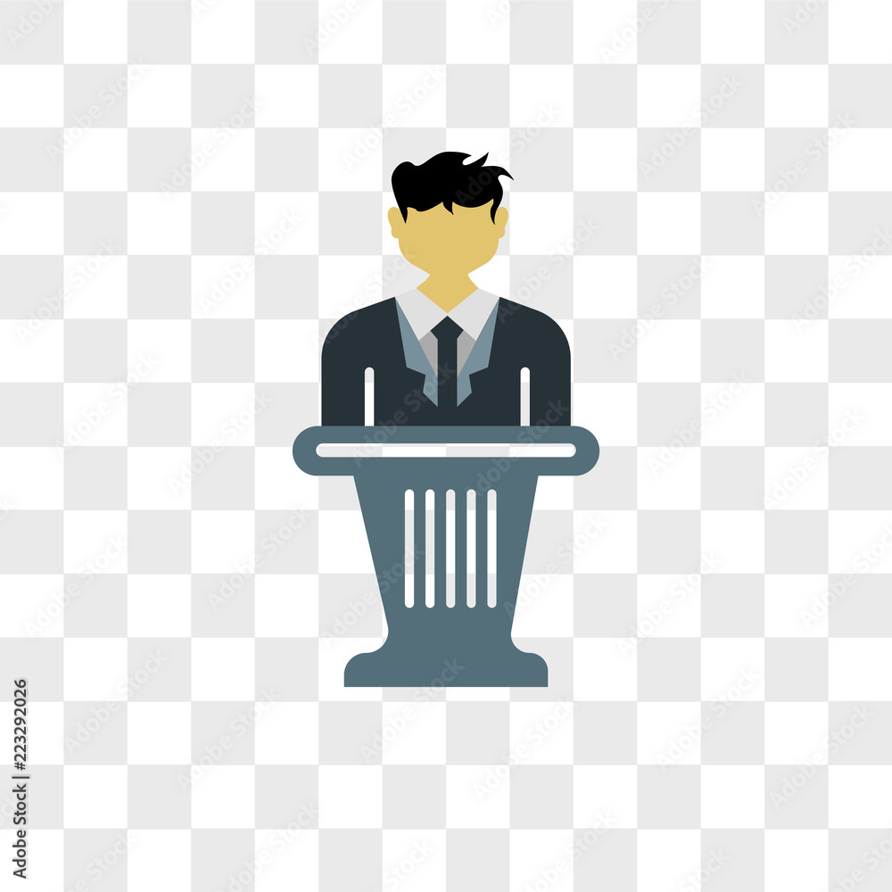 Politician vector icon isolated on transparent background, Politician ...