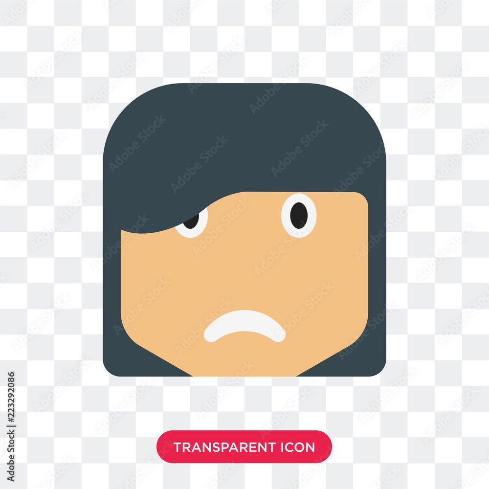 Sad smile vector icon isolated on transparent background, Sad smile ...